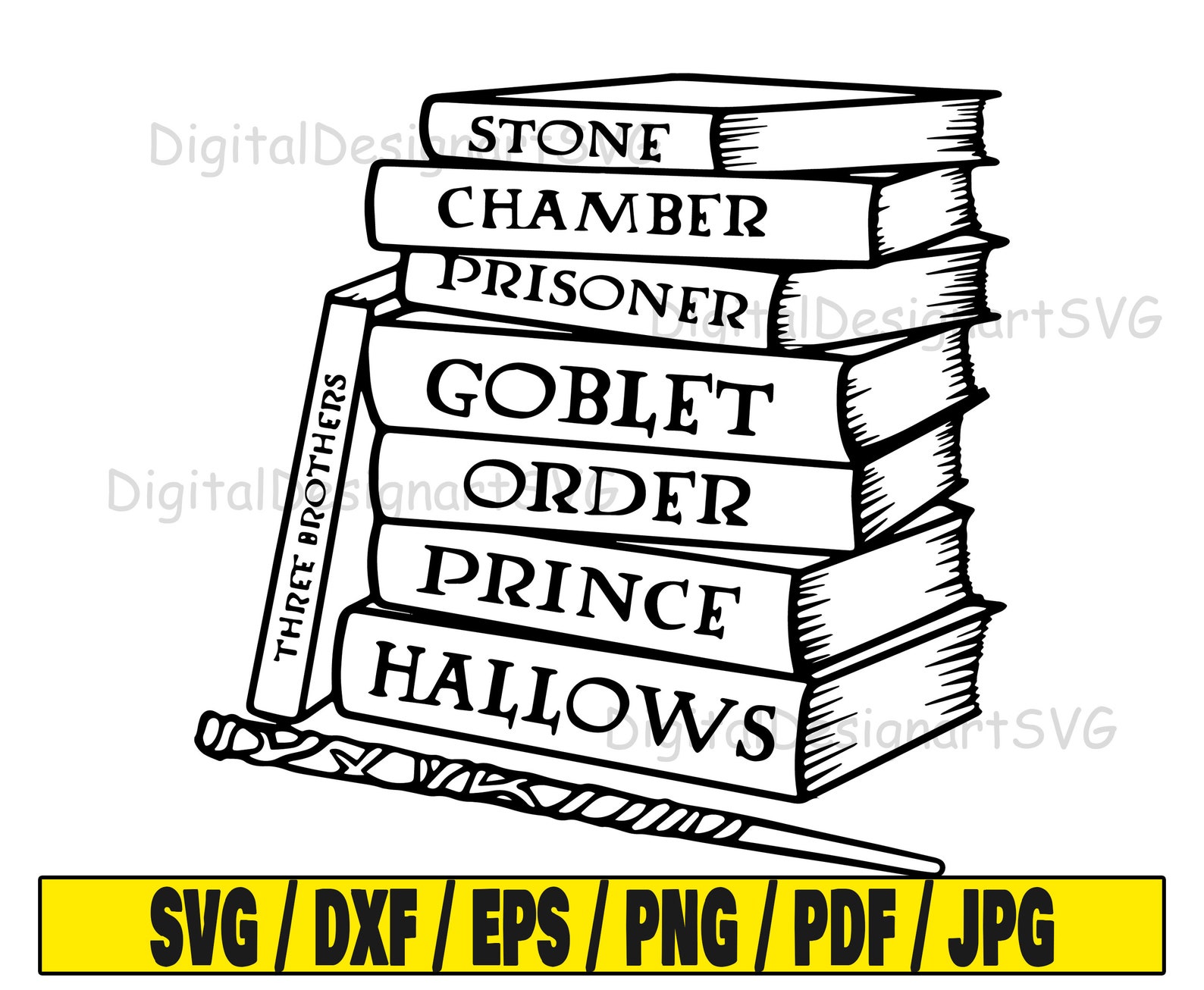 Wizard Books Svg, Wizard Svg Cut File, Books Clipart, Svg Cut File for ...