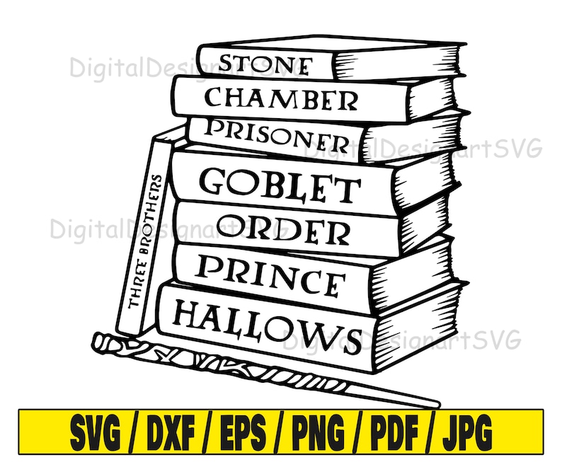 Wizard Books Svg, Wizard Svg Cut File, Books Clipart, Svg Cut File for ...
