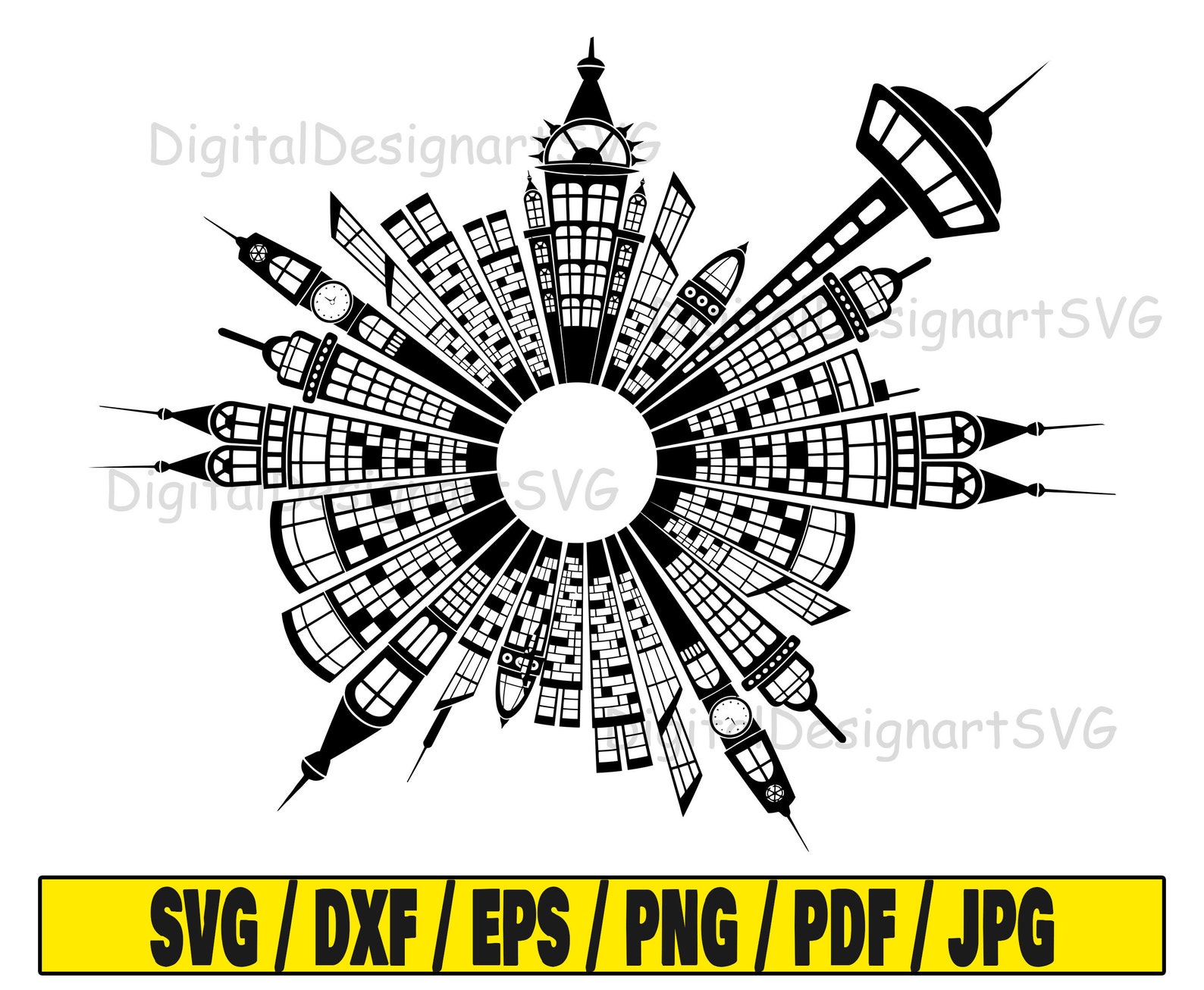 City Silhouette Svg City Svg Building Svg Skyscraper Svg - Etsy