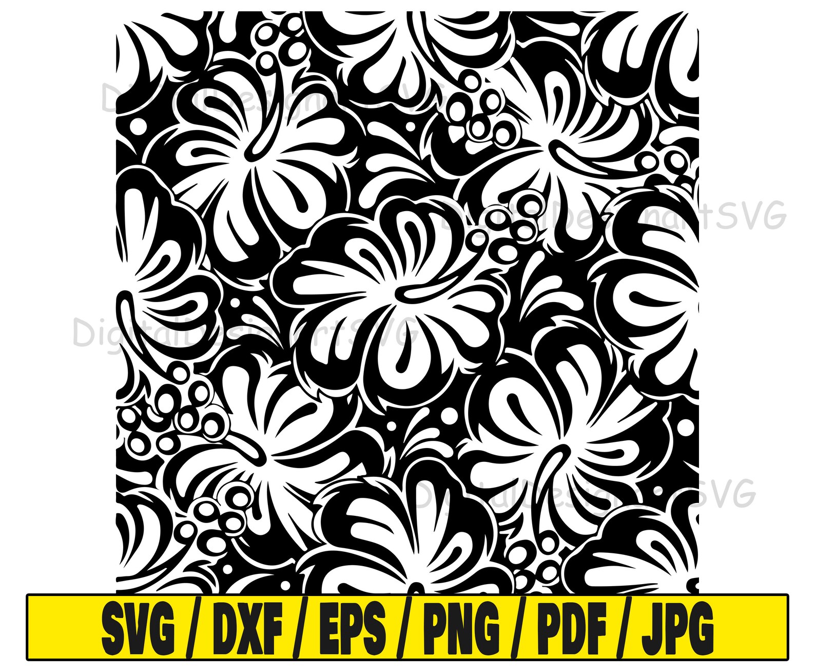 Floral Pattern Svg Seamless Pattern Svg Flower Svg Damask Tooled ...