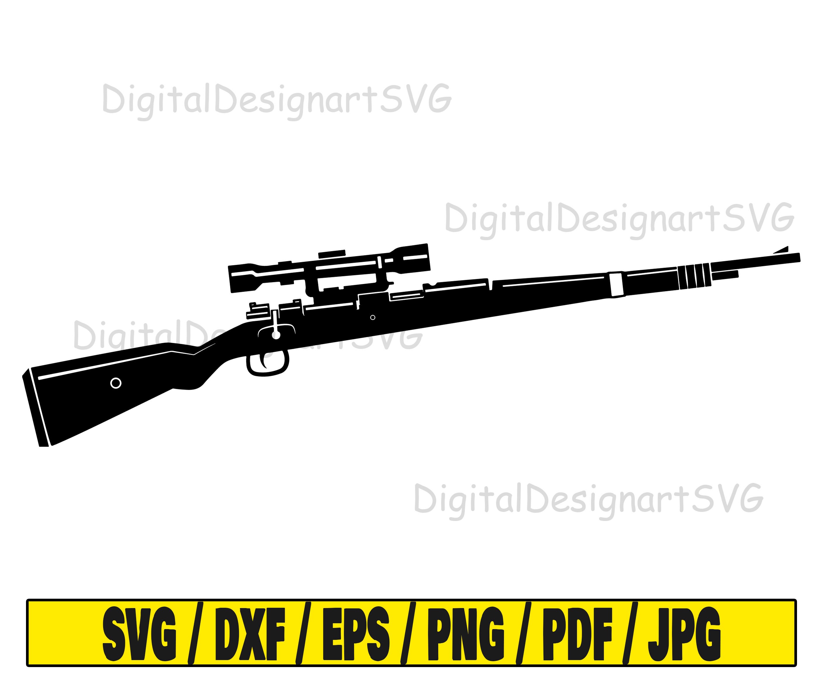 Rifle Svg, Gun Svg Cut File, Weapon Clipart, Svg Cut File for Cricut ...