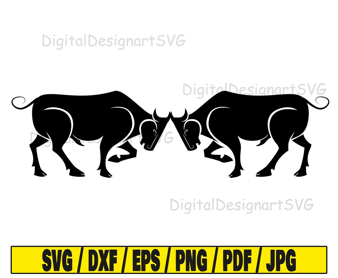 Bull Fight Svg, Bull Fighting Svg, Bulls Svg, Bull Silhouette Svg ...