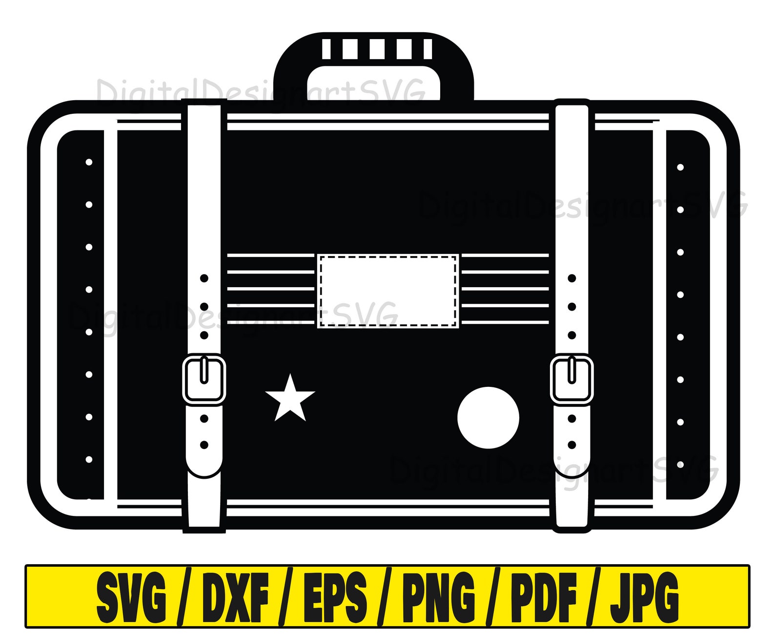 Suitcase Svg, Luggage Svg Cut File, Belt Clipart, Svg Cut File for ...