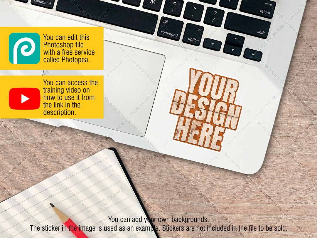 Sticker Mockup Laptop Psd, Sticker Laptop Mock up Psd, Laptop Sticker ...