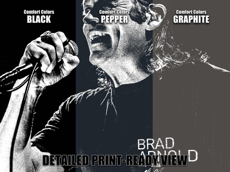 Brad Arnold Comfort Colors T-shirt, Rock Legend Graphic Tee ...