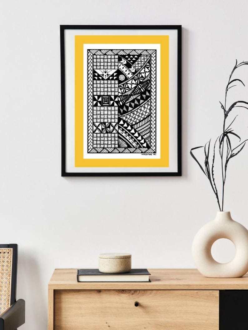 Polynesian Mat Weave Design Printable Wall Art - Classic Colourway - Etsy