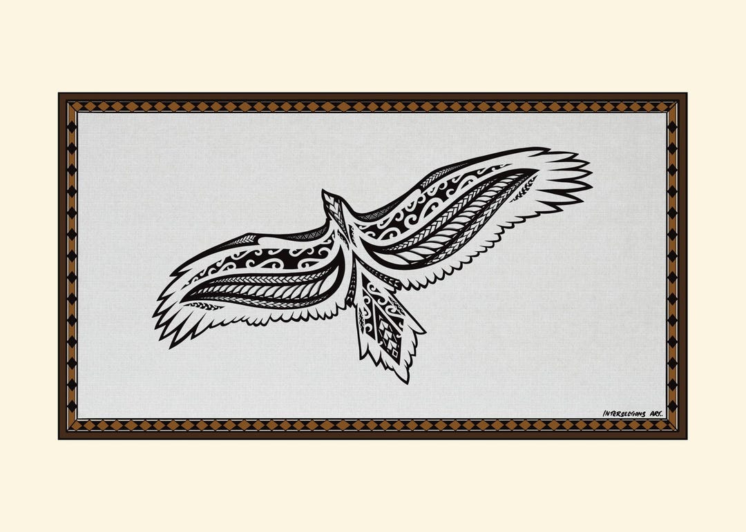 Polynesian Eagle Design Printable Wall Art - Vintage Style - Etsy