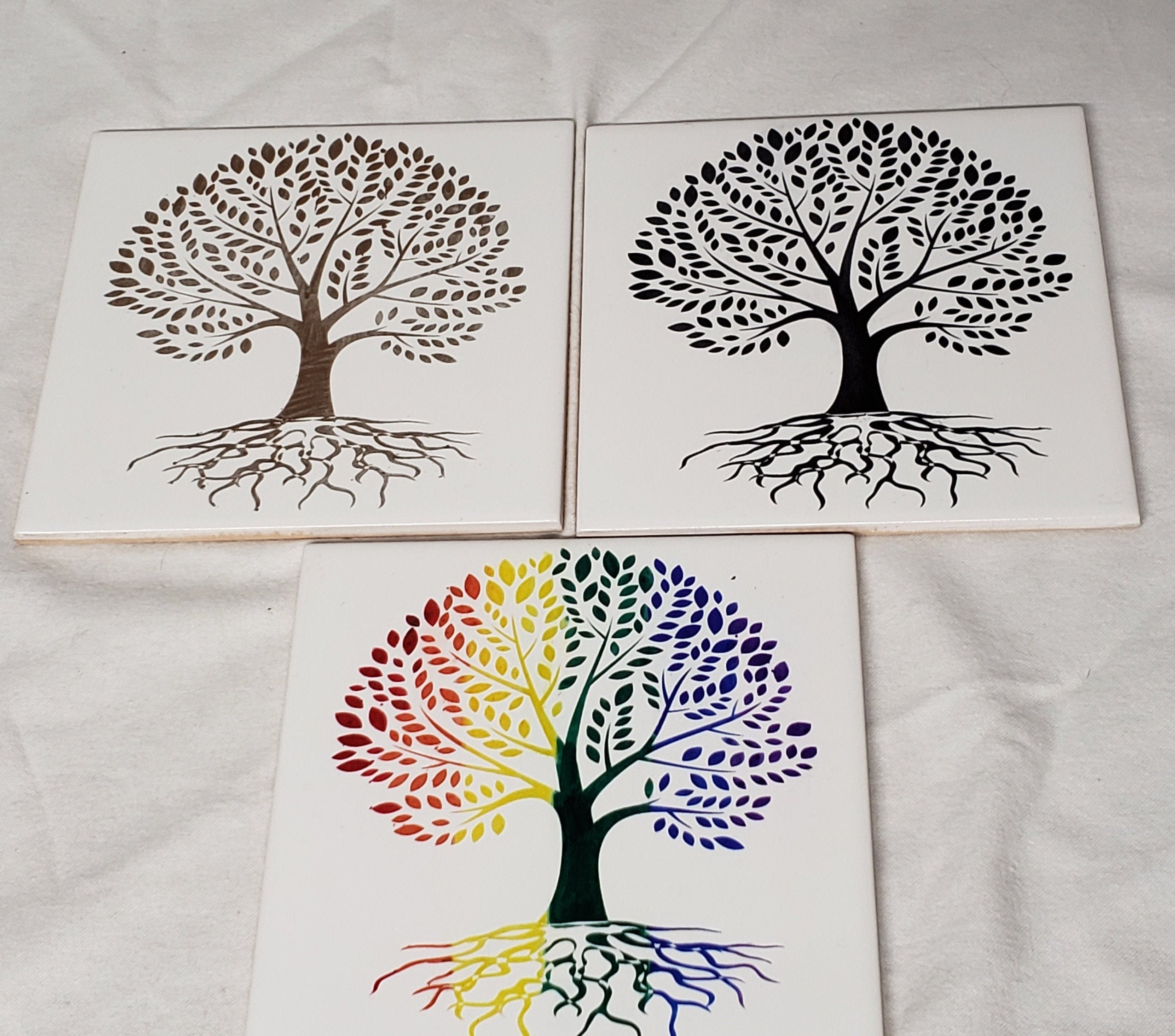 6 Laser Engraved Tree of Life Tile with Wood Frame - Etsy