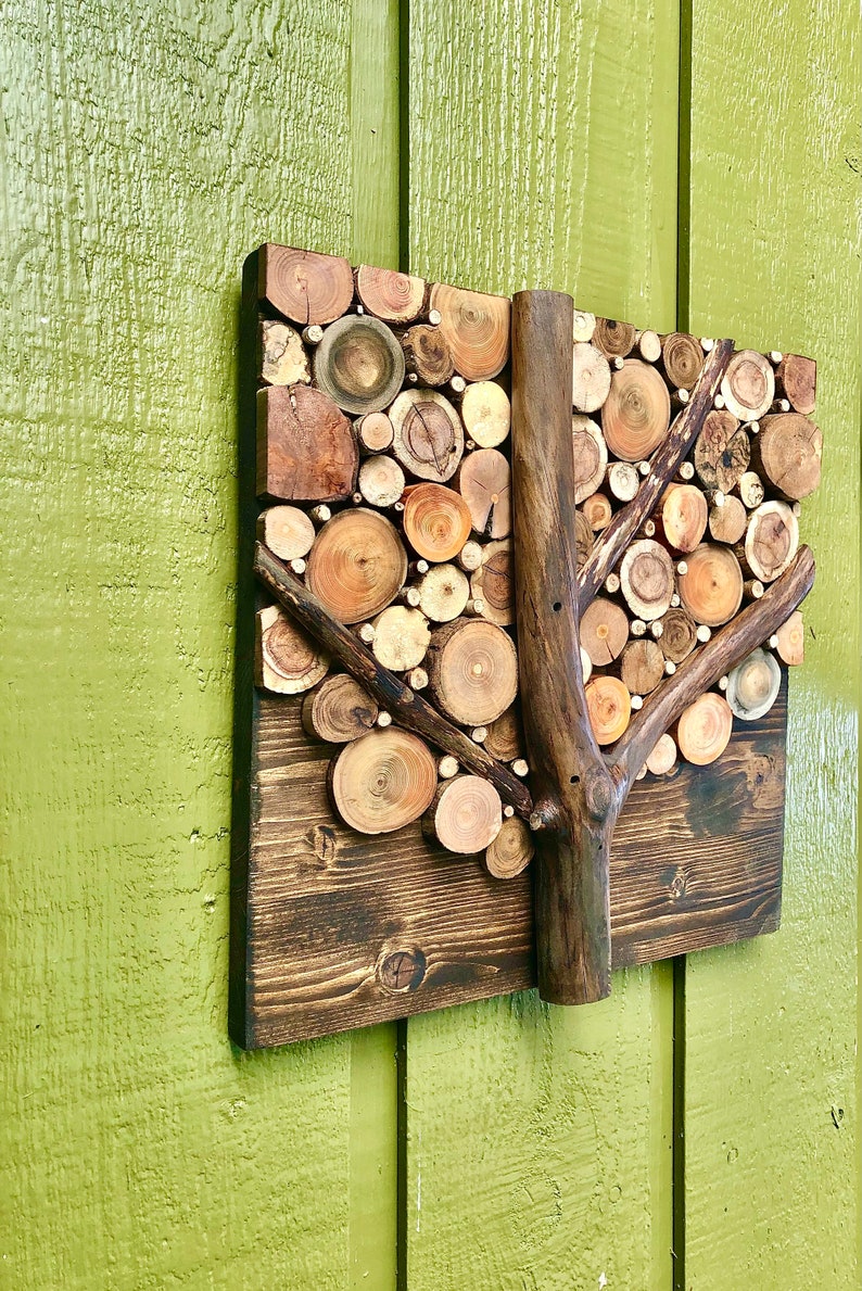 Wood Slices & Tree Wall Hanging, Made Entirely of Salvaged Wood ...