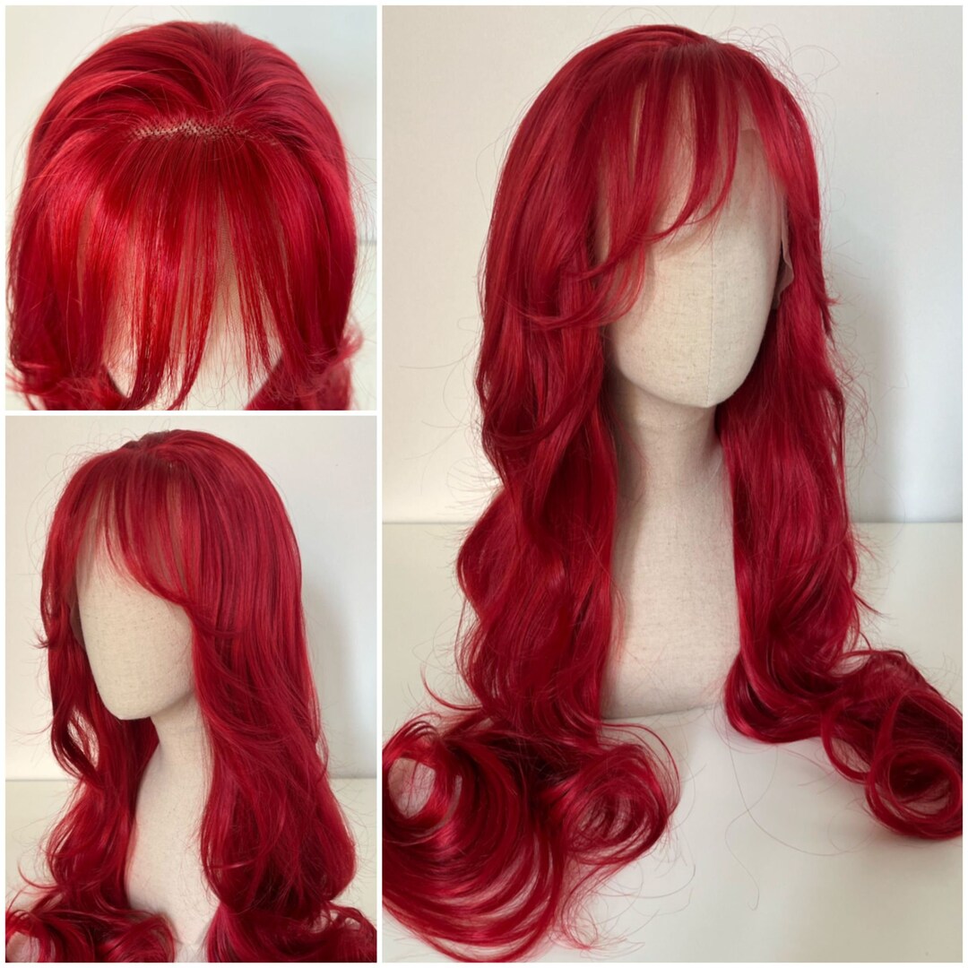 Lace Front Wig, / Wig / THE FIRE MAID Fringe-styling / Warm, Fiery Red ...