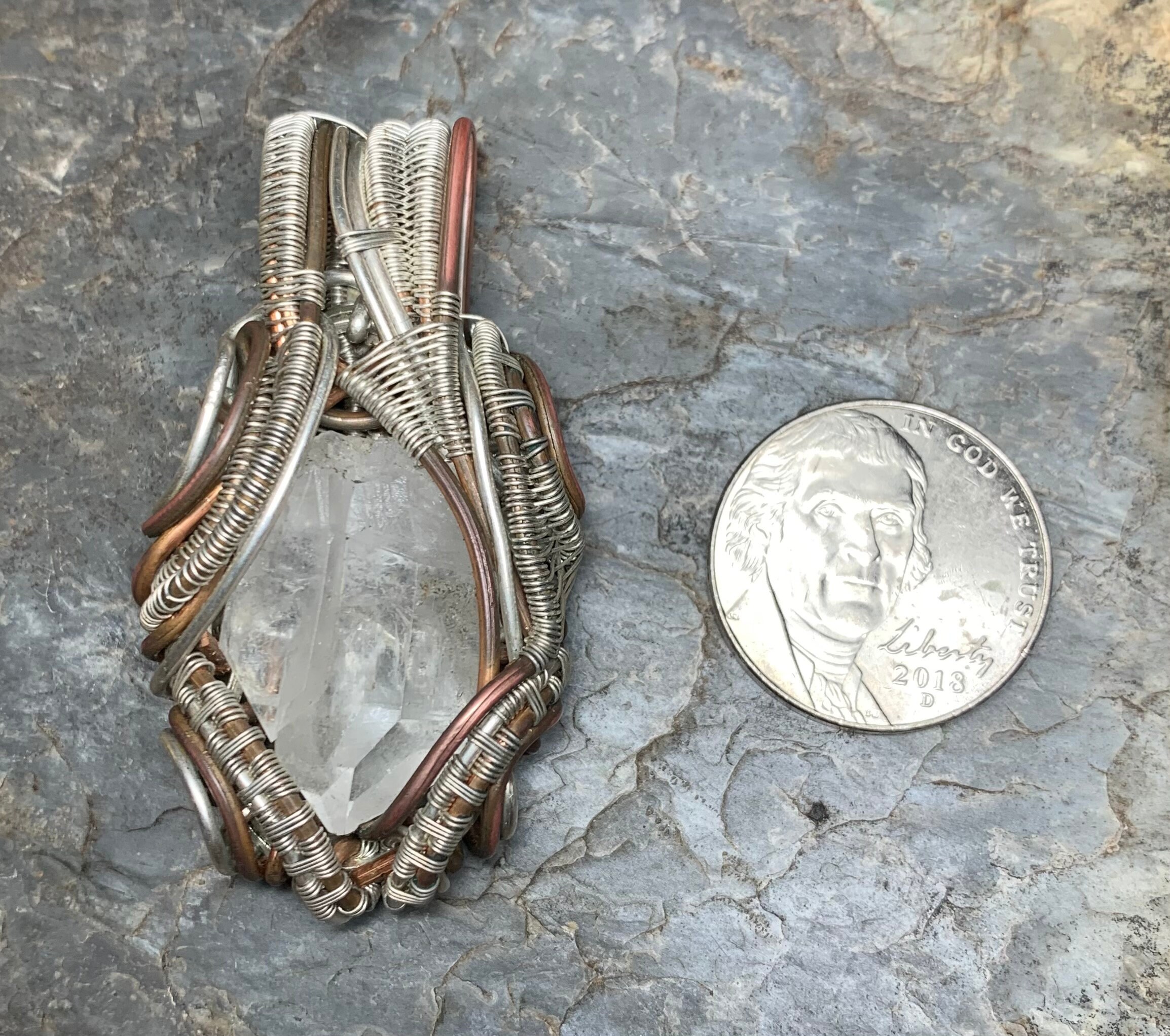 Crown Chakra Pendant Wire-Wrapped Clear Quartz Pendant – Grove And ...