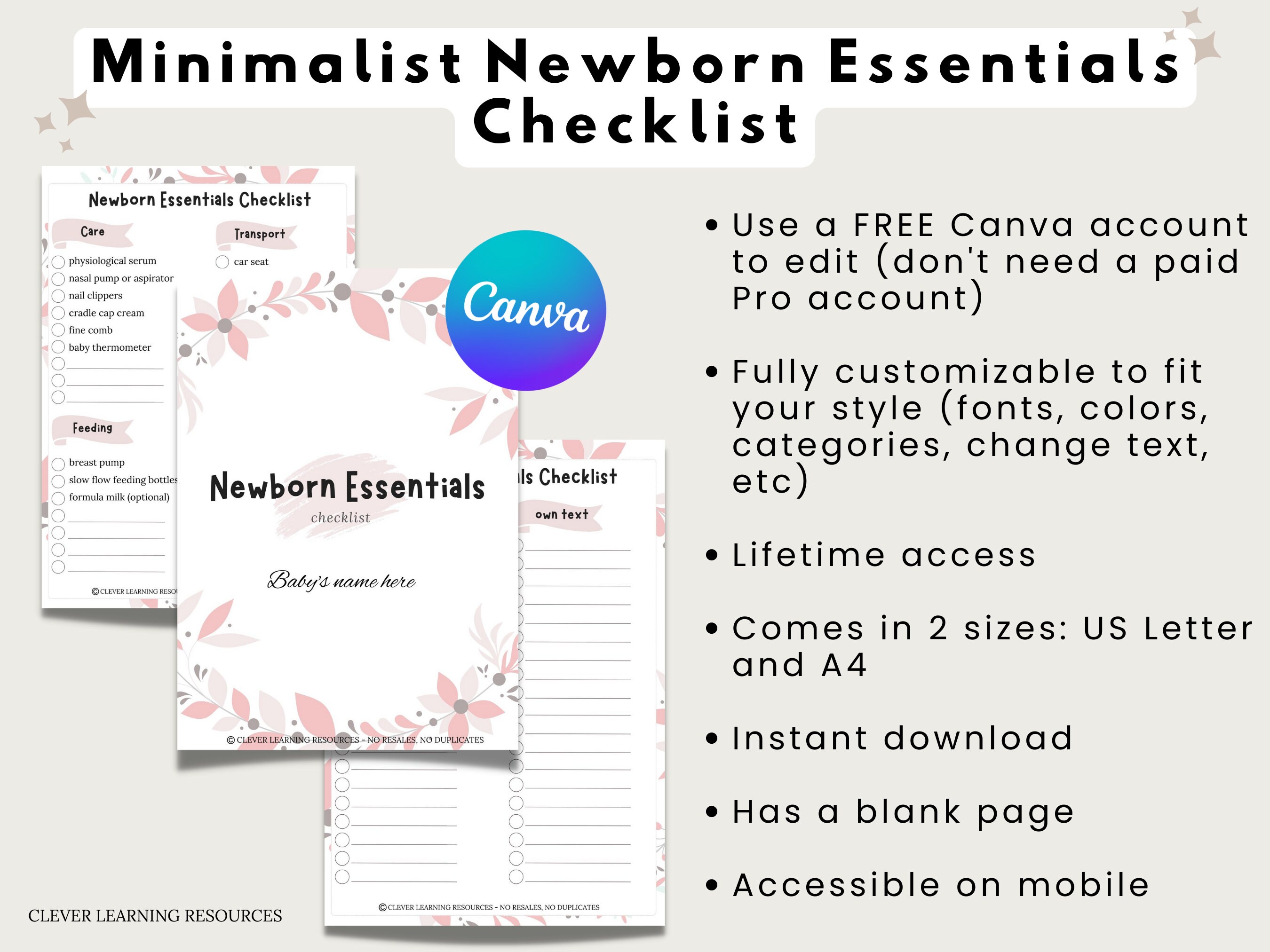 Newborn Essentials Checklist for First Time Moms Pregnancy Checklist ...