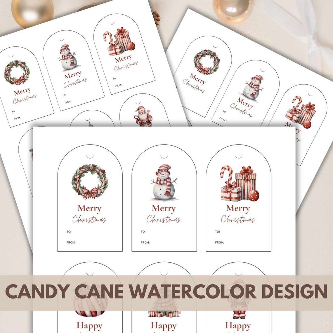 Printable Christmas Gift Tags for Kids Holiday Gift Tags Watercolour ...