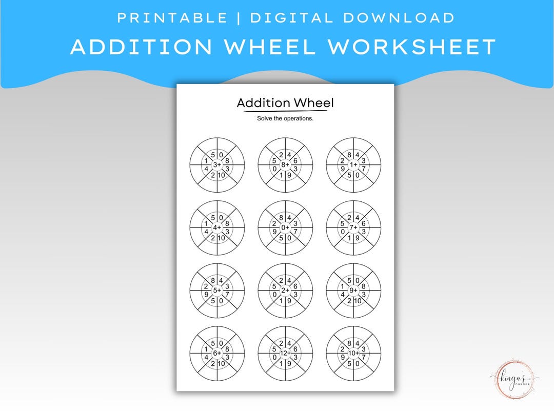 Addition Wheel Worksheet, Math Worksheets, Math Wheel, Arithmetic ...