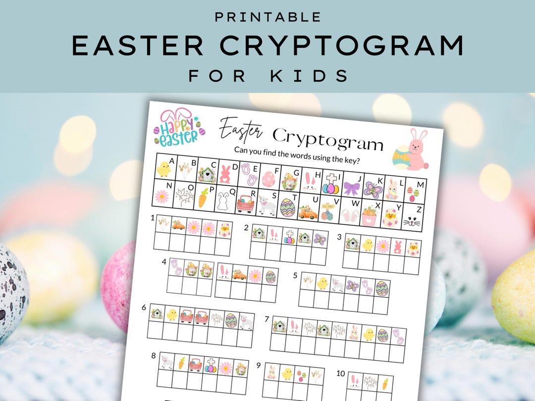 Easter Cryptogram Printable for Kids Printable Easter Game, Easter ...