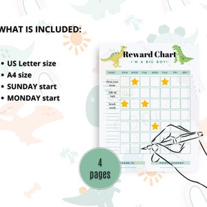 Dinosaurs Kids Chore Chart - Printable Gifts for Kids - Etsy