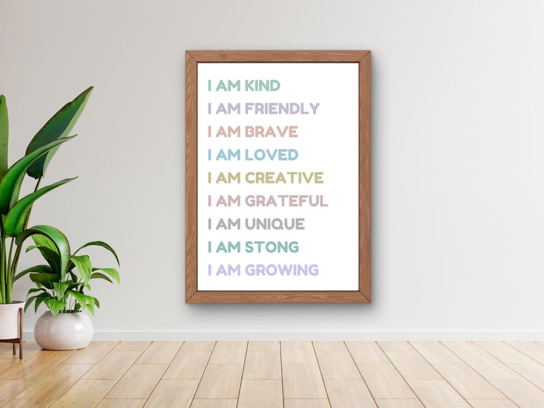 Affirmation Sign for Kids Words of Affirmation, I Am Enough, I Am ...