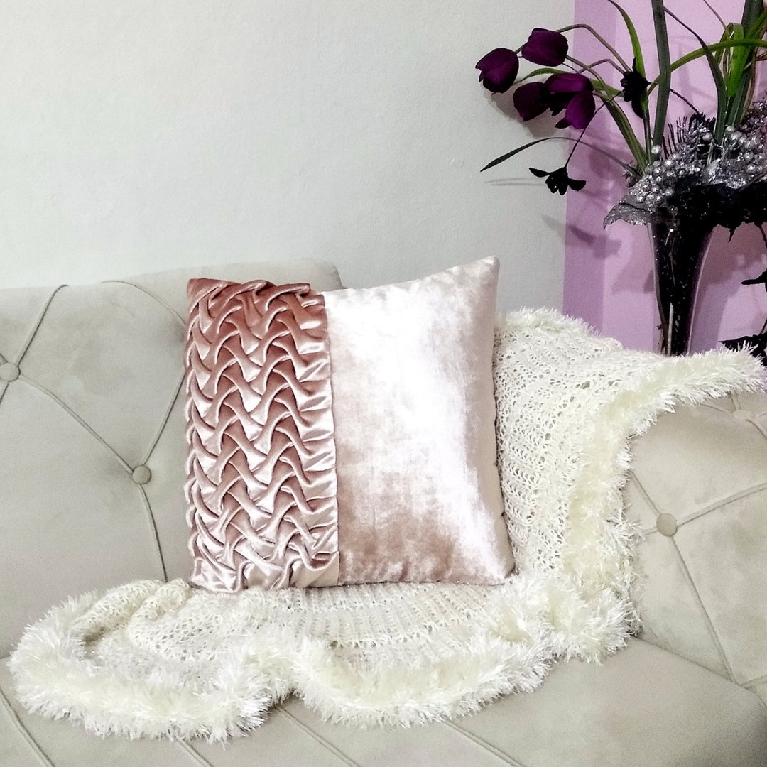 Gift,salmon Velvet Square Cushion Cover,modern and On-trend Home ...