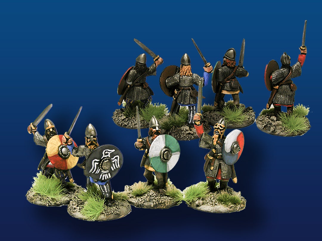 28mm Viking Warriors W/ Swords & Shields (4) - Etsy