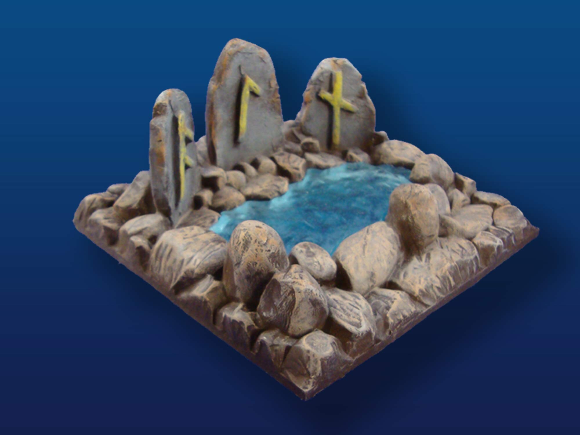 Rune Stones Blue Pond 4x4 Unpainted - Etsy