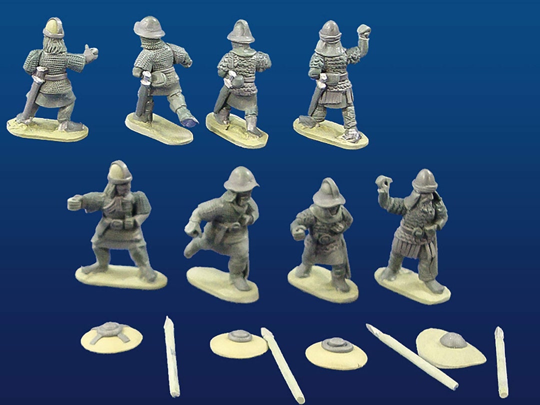 28mm Carolingian Heavy Infantry W/ Spears & Shields (4) - Etsy