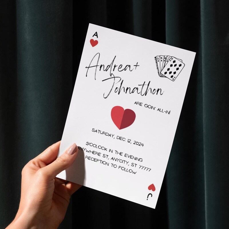 Playing Card Invite - Etsy