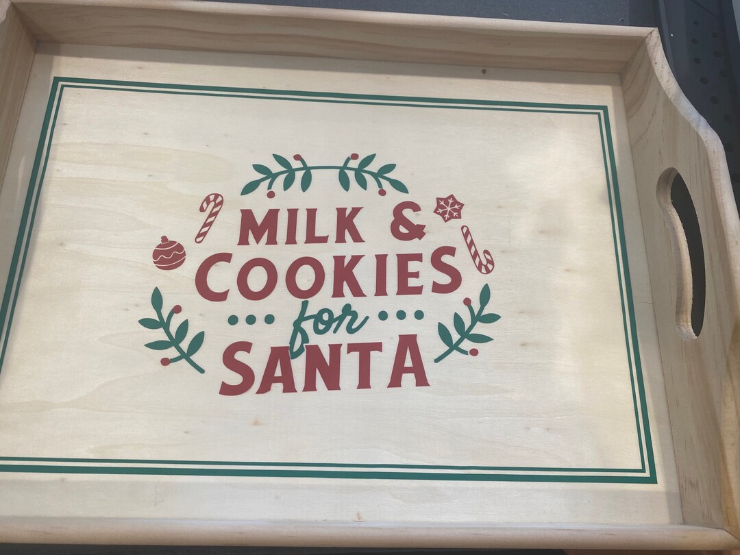 Milk & Cookies for Santa Tray, Santa Tray, Cookies for Santa, Santa's ...