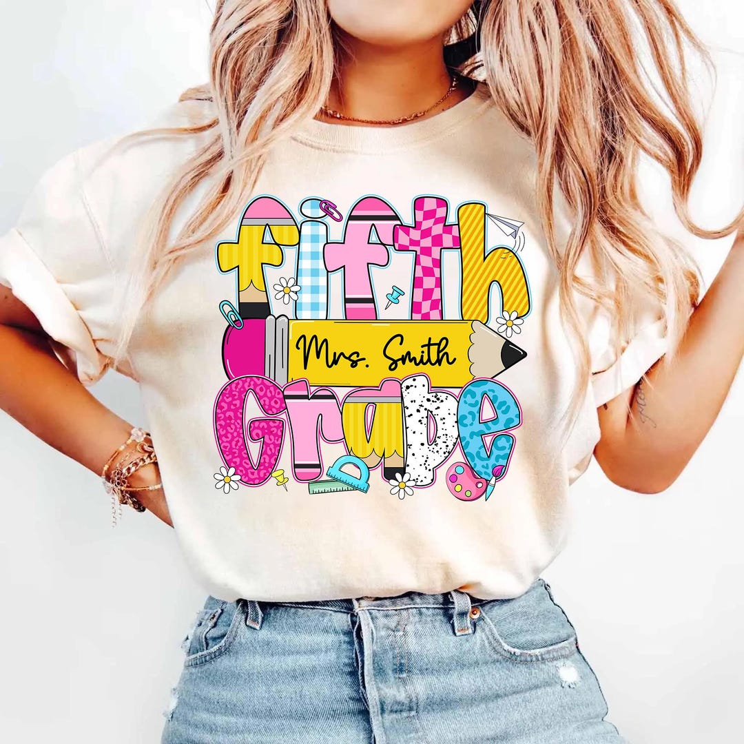 Custom 5th Grade Back to School Shirt, 5th Grade Teacher Shirt, Hello ...
