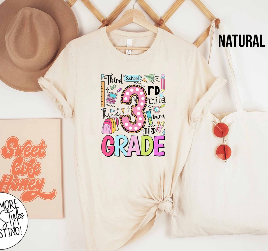 Typography 3rd Grade Shirt, 3rd Grade Teacher Shirt, Hello Third Grade ...