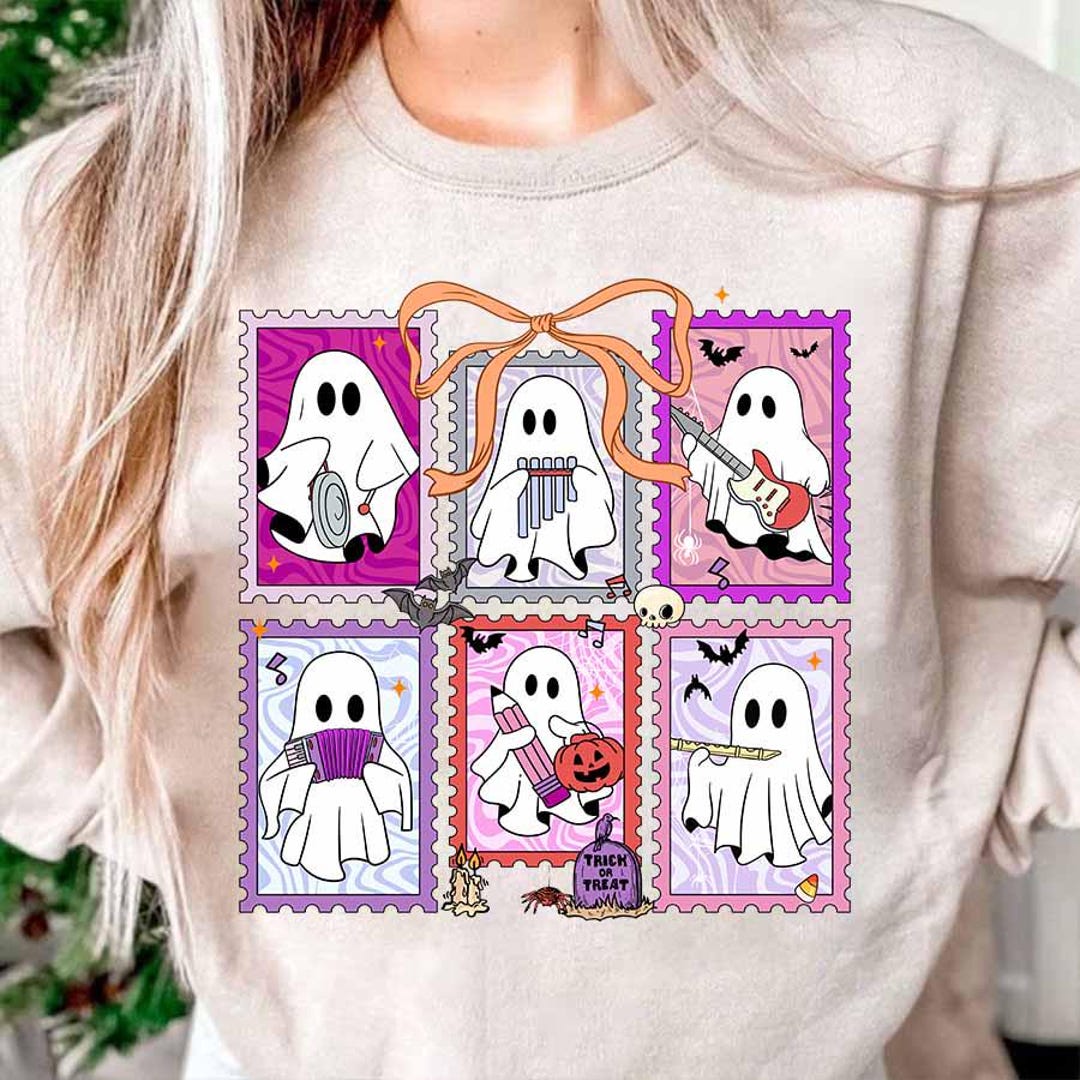 Spooky Halloween Music Teacher Shirt, Spooky Music Teacher Shirt, Ghost ...