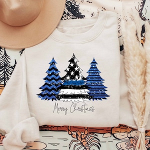 Thin Blue Line Santa Shirt - Etsy