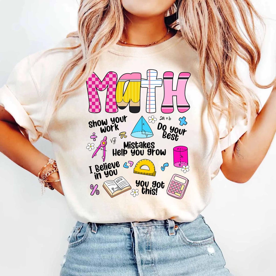 Preppy Math Teacher Back to School Shirt, Math Teacher Shirt ...