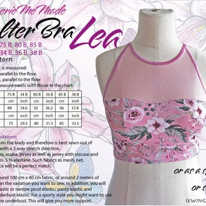 Sewing Pattern Holterbra Lea 75B, 80B, 85B English Version - Etsy