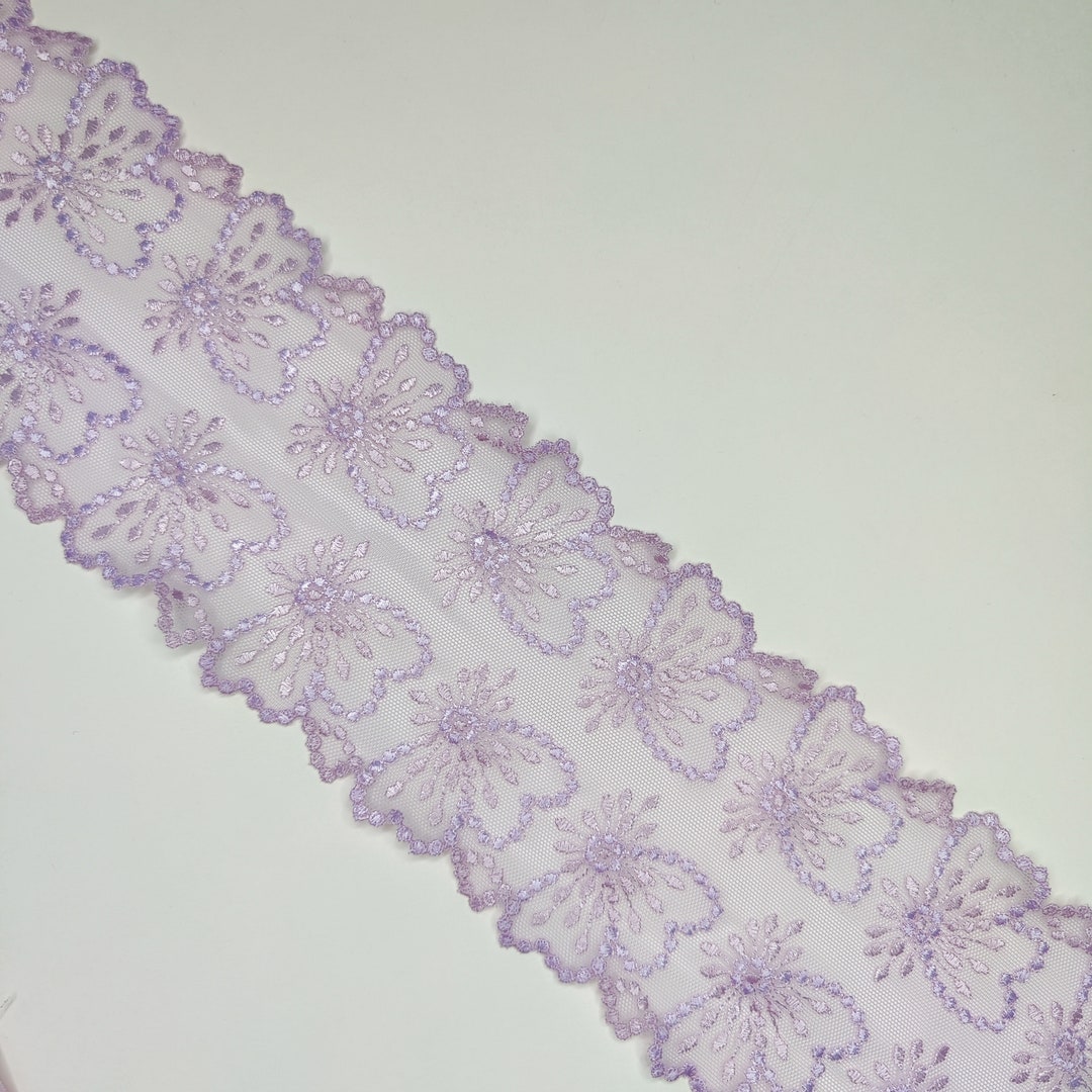Narrow stretch galloon lace trim in pastel lavender - Etsy 日本