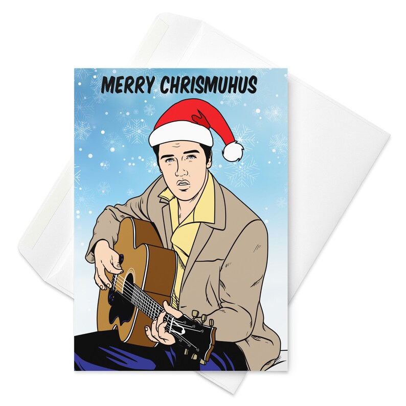 Elvis Presley 'king of Rock and Roll' Christmas Card - Etsy