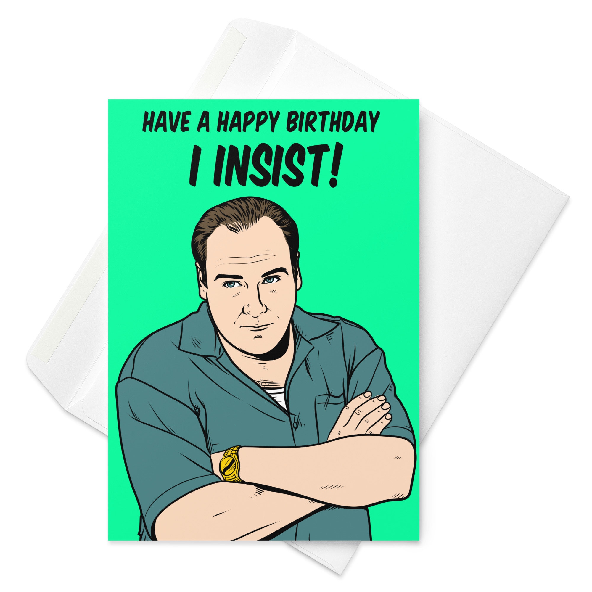 Happy Birthday Greeting Card Featuring Tony Soprano (james Gandolfini ...