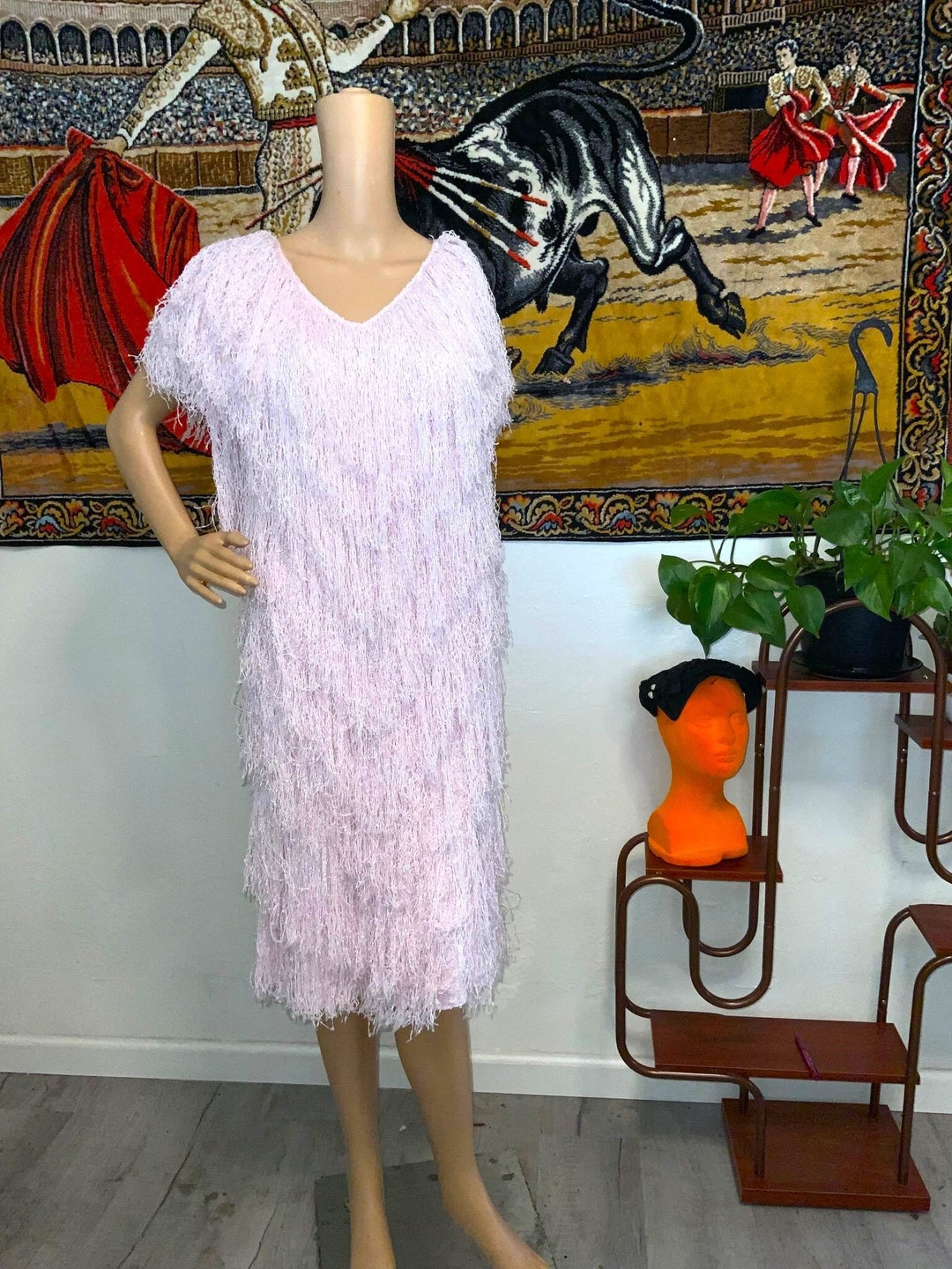 Vintage Light Pink 1980s French Rags Hand Loomed Fringe Dress - Etsy