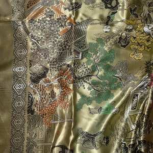 Vintage Asian Brocade Tablecloth/tapestry - Etsy