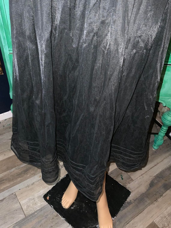 Vintage 1950's Black Shadowline Night gown Dress with… - Gem
