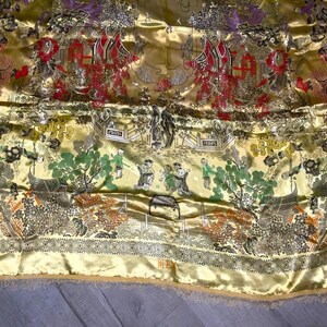 Vintage Asian Brocade Tablecloth/tapestry - Etsy