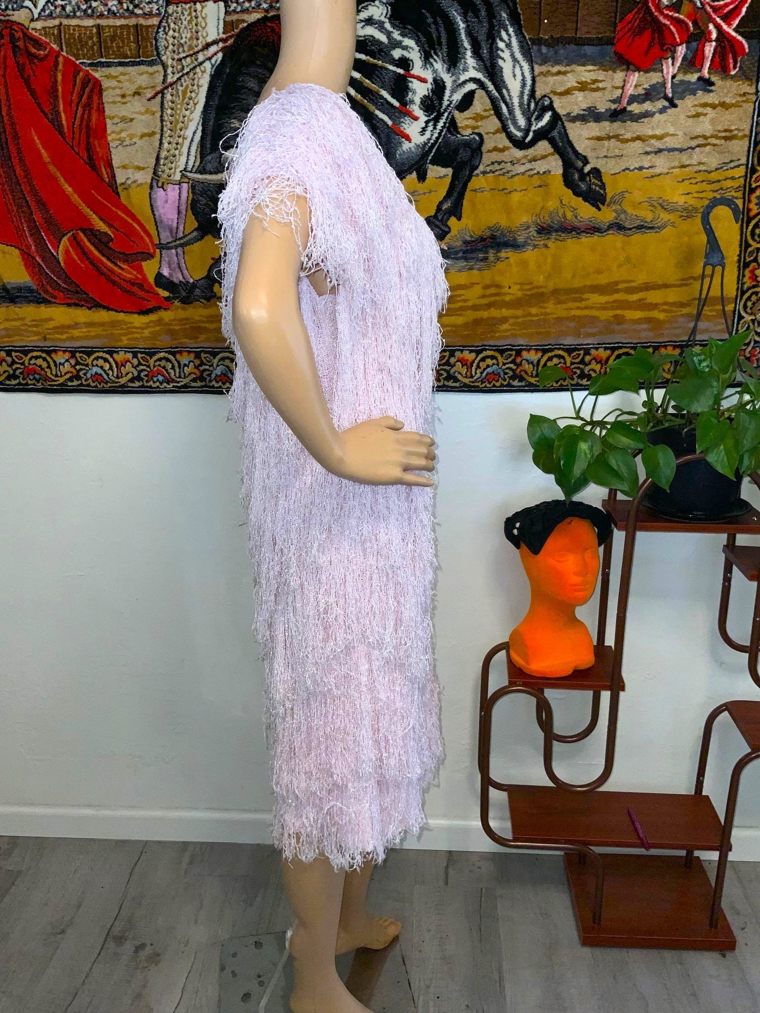 Vintage Light Pink 1980s French Rags Hand Loomed Fringe Dress - Etsy