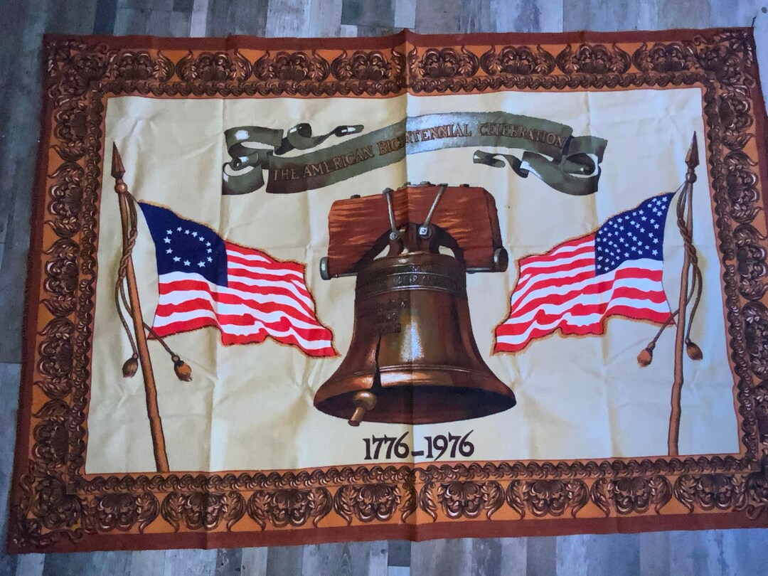 Vintage American Bicentennial Celebration Wall Tapestry 1776 1976 36x ...