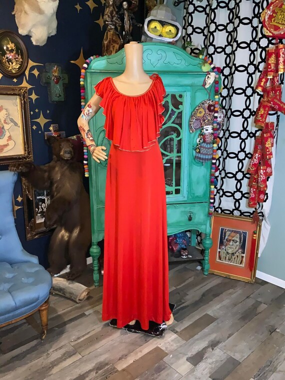 70s red disco maxi - Gem