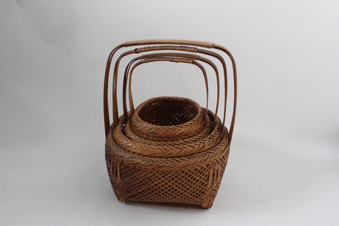 Vintage Japanese Bamboo Nesting Baskets (ireko Style) – Set of Four - Etsy