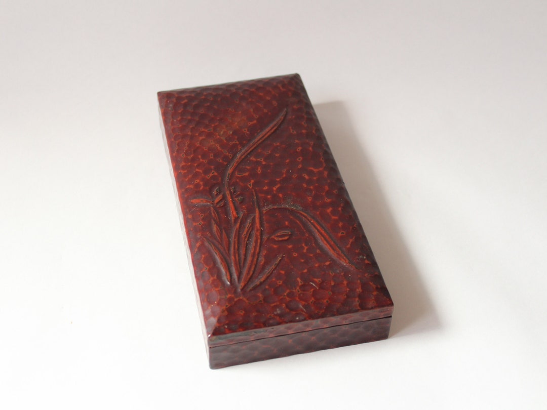 Vintage Japanese Wooden Box / Kamakura-bori / Suzuri-bako - Etsy