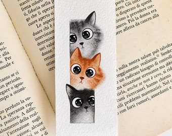 Cat Bookmark, Printable Bookmark, Cat Lover Gift, Watercolor Cat ...