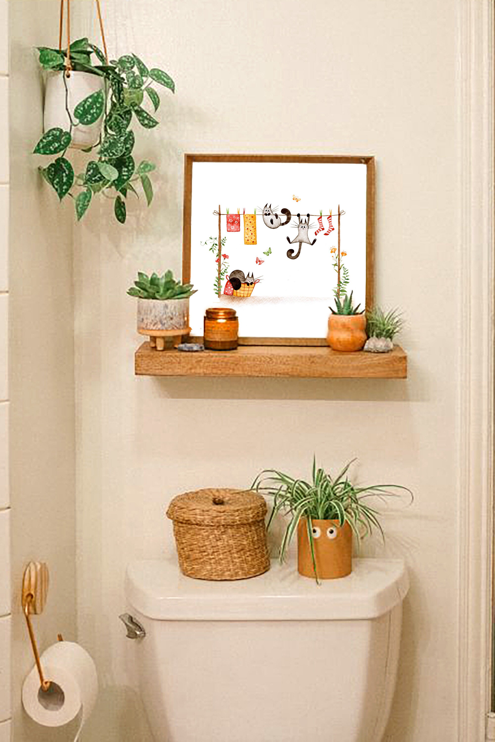 Laundry Room Decor Bathroom Wall Decor Cat Lover Gift | Etsy