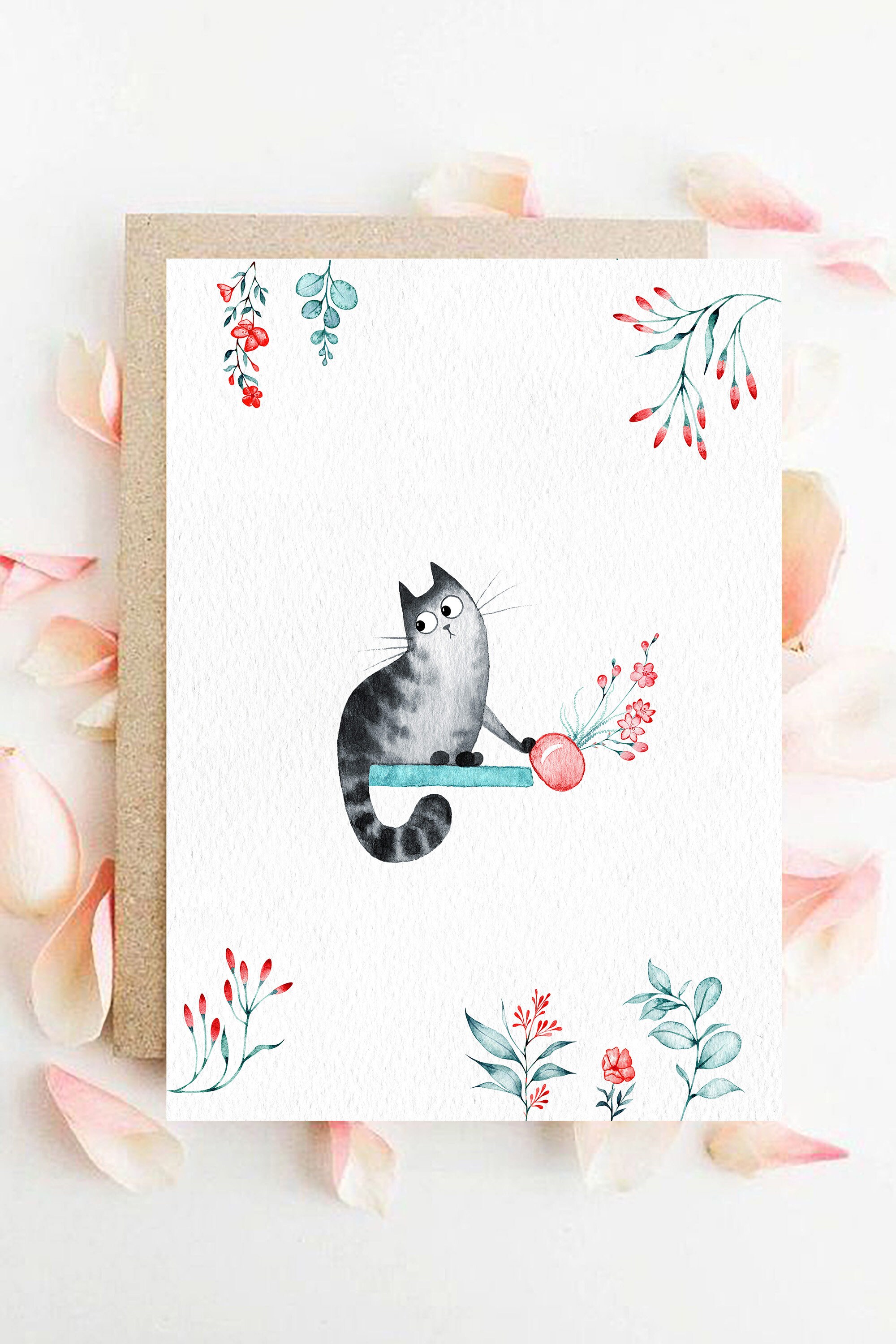 Cat Lover Gift, Cat Painting, Cat Decor, Funny Cat Print, Watercolor ...