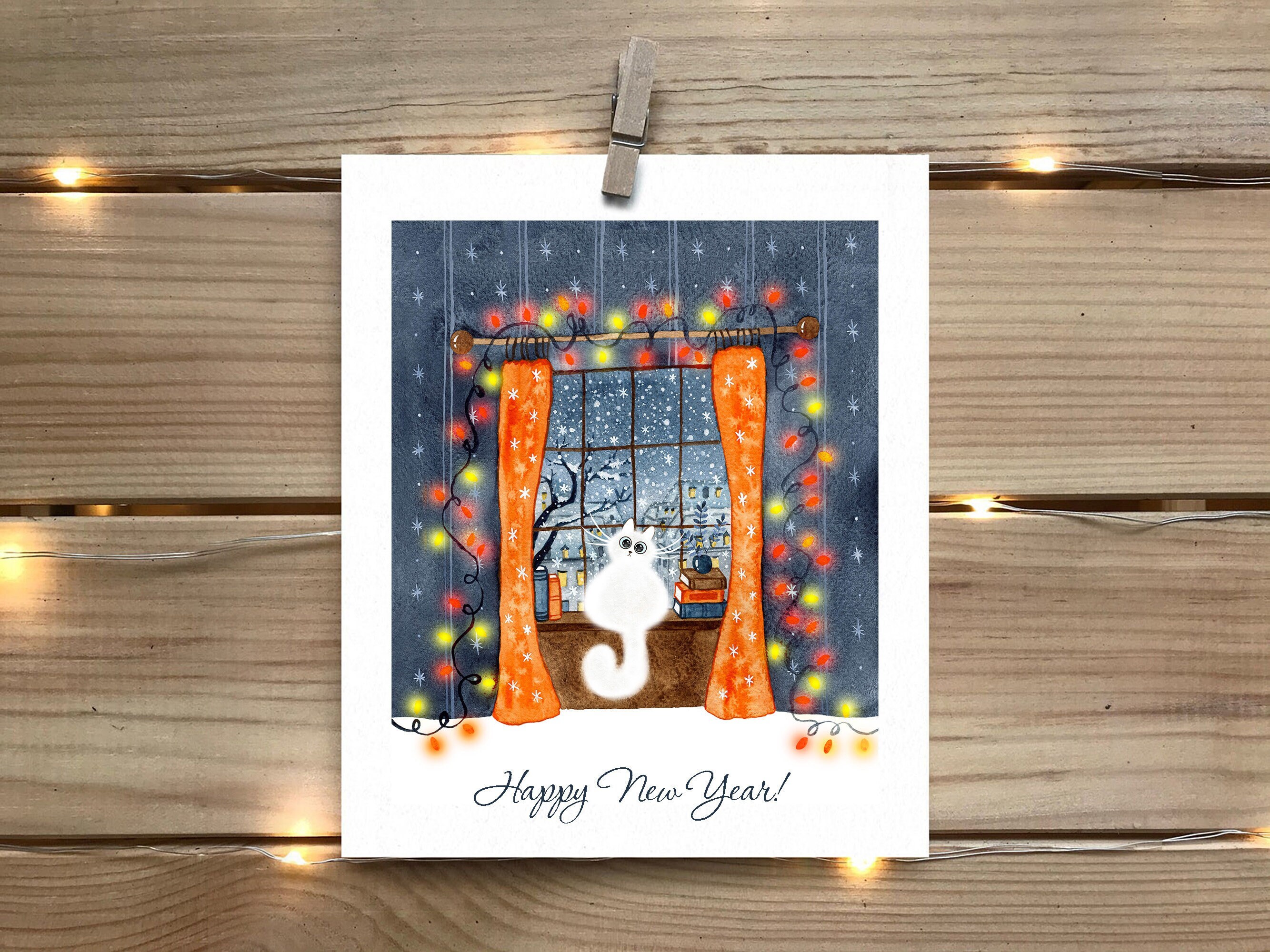 Winter Cat Printable Christmas Postcard Funny Chonky Cats - Etsy