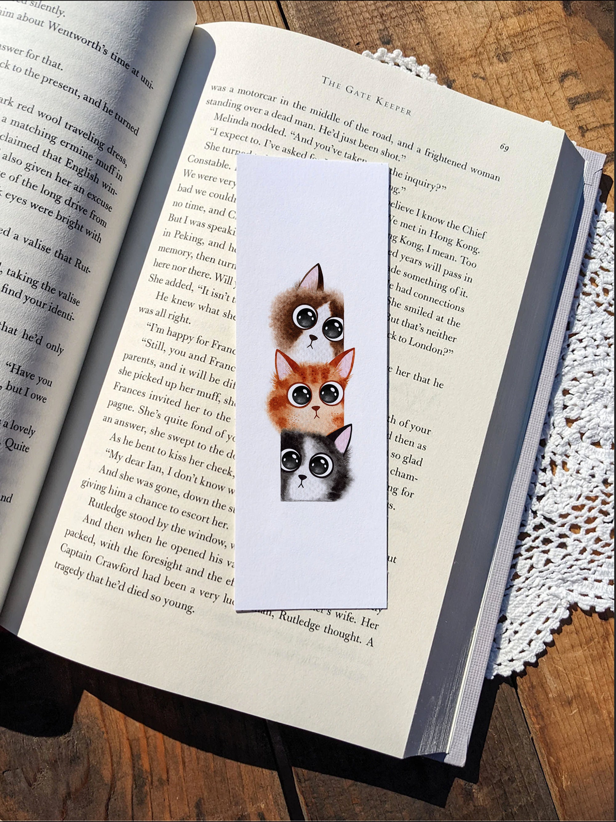 Cat Bookmark, Printable Bookmark, Cat Lover Gift, Watercolor Cat ...